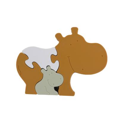 Cina Forma amichevole libera infantile dell'ippopotamo dei puzzle BPA Eco del silicone del commestibile in vendita