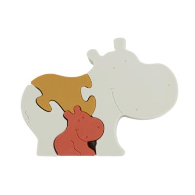 Cina Forma amichevole libera infantile dell'ippopotamo dei puzzle BPA Eco del silicone del commestibile in vendita