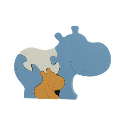 Cina Forma amichevole libera infantile dell'ippopotamo dei puzzle BPA Eco del silicone del commestibile in vendita