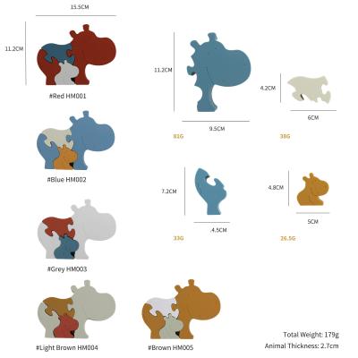 Cina Forma amichevole libera infantile dell'ippopotamo dei puzzle BPA Eco del silicone del commestibile in vendita