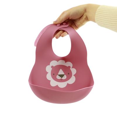 China Babadores do coletor de Cacoon Cat Fox Printed Silicone Food para alimentações do café da manhã da criança à venda