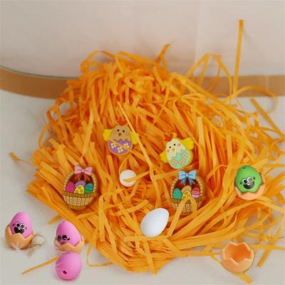 China Silicone Teething Beads With Custom Printing Design Silicone 3D Easter Eggs With Shell Focals for sale