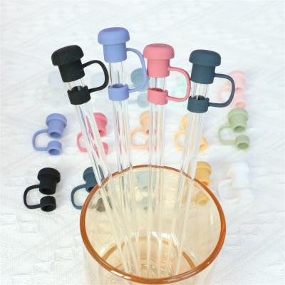 China Non - Toxic Custom Made Silicone Straw Cover Toppers Hat Cap For Tumblers Straw for sale