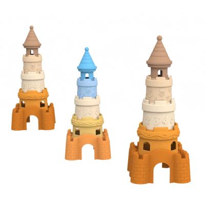 China Fábrica BSCI custom silicone empilhamento brinquedos bebê educacional crianças construção torre empilhador brinquedos de silicone à venda
