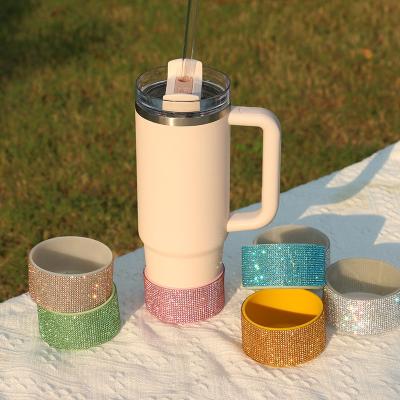 Cina Wholesale cup Glitter Silicone Boot for 20-40oz Bottle Cover Bottom Sleeve Cover Protective tumbler boot printed in vendita