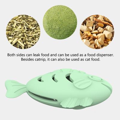 Cina Wholesale food grade silicone Cat Mint Ball Fish Shaped Toys Pet Toys Interactive Ball Teeth Cleaning pet toys and accessories in vendita