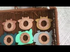 BPA-vrij siliconen baby tandarts met houten ring tandverlichting voor baby's Duurzaam