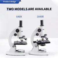 China Portable Optical Microscope 40X-1600X Monocular 90 Degree Straight Barrel for Laboratory Teaching for sale