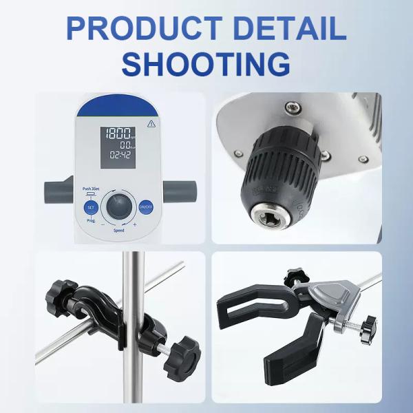 Quality Mixing with Adjustable Mixing Rod Chuck Laboratory Stirrer and LCD Screen for sale