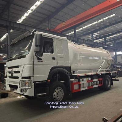 China New HOWO Sewage Suction Truck 12000liters Combination Vacuum Jetter Truck for Sale for sale