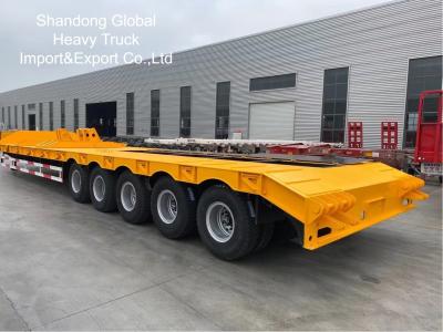 China Q345B High-Tensile Steel Lowbed Semi Trailer with 60-100 Tons Loading Capacity and Customizable Length for sale