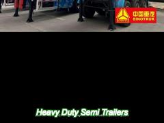 3-axle lowbed semi trailer for heavy equipment transport