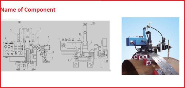 HK-100s Flexible Rails Track Pipe Tank Welding Tractor with Oscillate Torch Holder