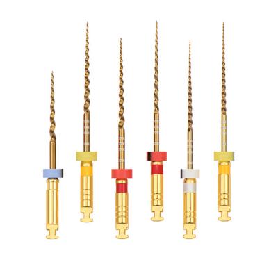 TX-Gold Engine, NITI W-Mire Gold Taper File, ISO, used for dental treatment
