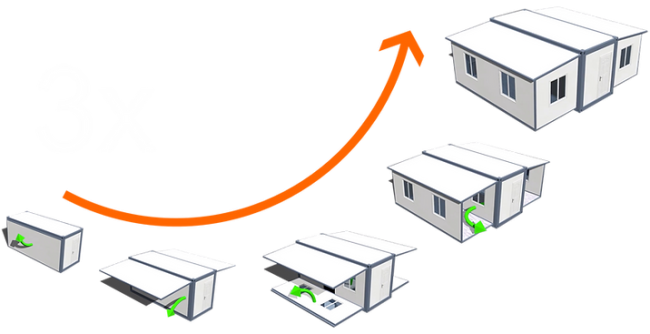 Expandable Prefab House step