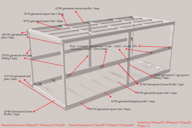 Foldable Container House frame
