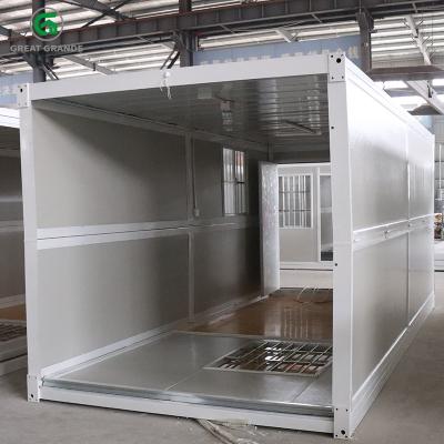 中国 Left Window Steel Prefab Folding Container House For Temporary Housing Camping 販売のため