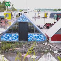 China Galvanized Steel Pipe Frame Prefab Triangle House Foldable Office Container Specifications for sale