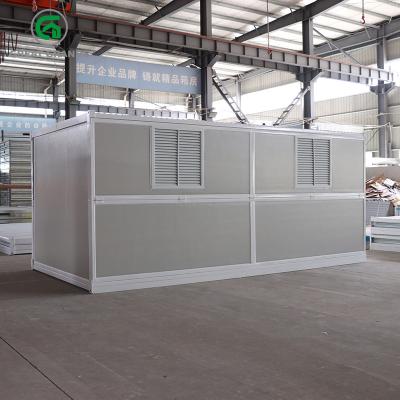 China Single Side Wall Double Door Prefab Folding Container House Integral Frame Protective Coating Te koop