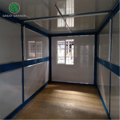 China Blue Frame Design Prefab Foldable Container House Temporary Shelter à venda