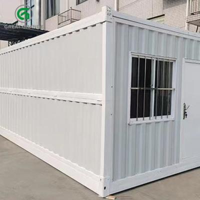 China Corrugated Wall Prefab Folding Container House Thermal Insulation Rock Wool Site Dormitory for sale