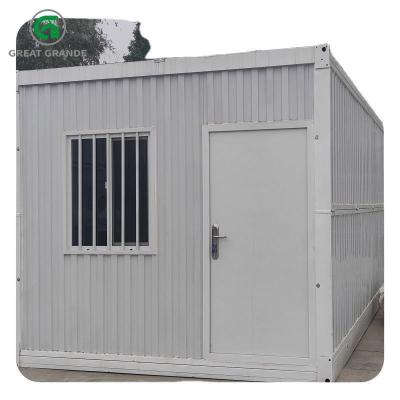China Corrugated Wall Prefab Folding Container House Thermal Insulation Rock Wool Site Dormitory for sale