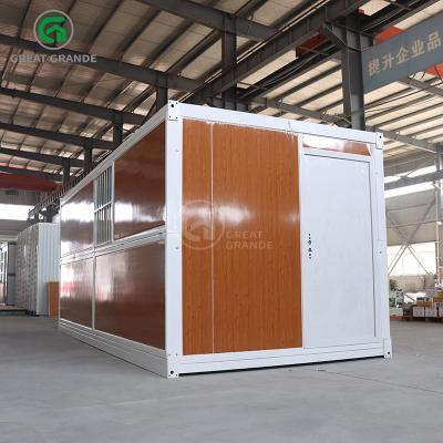 China Wood Grain Glass Collapsible House Container Quick Setup ODM Te koop
