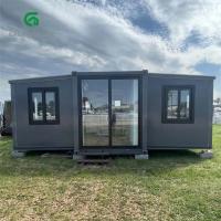China 20ft Foldable Tiny House Manufacturer Customized Dark Gray Wall Panels Frame Rainproof Windproof for sale