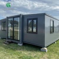 China 20ft Foldable Tiny House Manufacturer Customized Dark Gray Wall Panels Frame Rainproof Windproof for sale