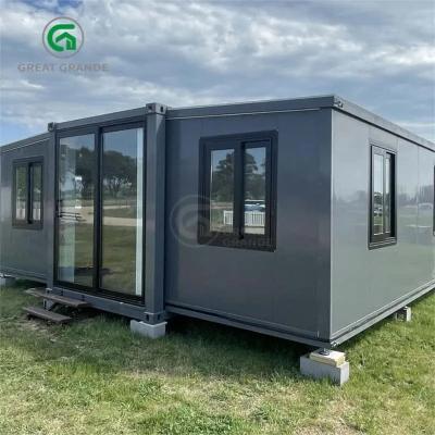 Cina 20ft Foldable Tiny House Manufacturer Customized Dark Gray Wall Panels Frame Rainproof Windproof in vendita