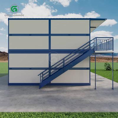 China Faltbarer Container-Haus mit Schrägdach-Design und Ende Diebstahlschutz Tür zu verkaufen