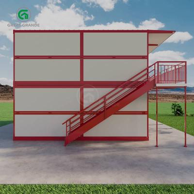 China Gegalvaniseerde stalen vouwcontainer Huis met geassembleerde afmetingen Verwarmingssysteem Airconditioner Te koop