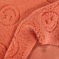 China 100% Polyester Sherpa Fabric Textile Warp Knitted Smilling Face Pattern Embossed for sale