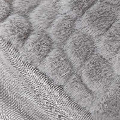 Cina Vello 100% del tessuto della pelliccia del Faux del poliestere 340 GSM in coniglio tosato colore normale in vendita