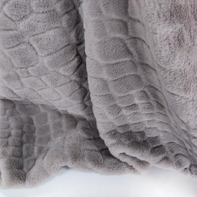 Cina Vello 100% del tessuto della pelliccia del Faux del poliestere 340 GSM in coniglio tosato colore normale in vendita