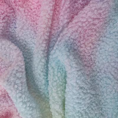 Cina La tintura Sherpa del legame tosa il tessuto un poliestere 100% da 280 GSM variopinto per la maglia con cappuccio in vendita