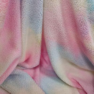 Cina La tintura Sherpa del legame tosa il tessuto un poliestere 100% da 280 GSM variopinto per la maglia con cappuccio in vendita