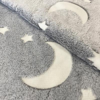 China Dark Luminous 230gsm Flannel Fleece Fabric For Sofa Bed Blanket for sale