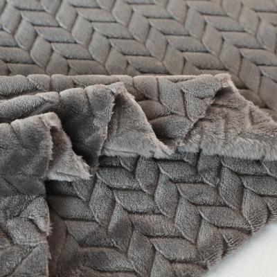 Cina Tessuto molle 150D della flanella del jacquard 250gsm per la coperta calda in vendita