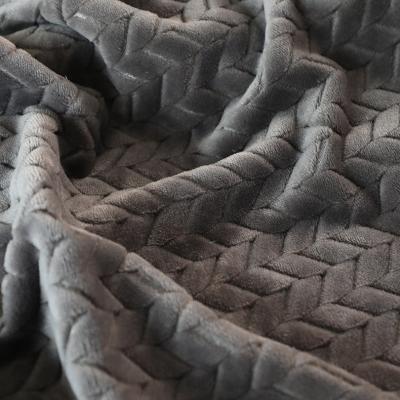 Cina Tessuto molle 150D della flanella del jacquard 250gsm per la coperta calda in vendita