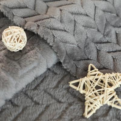 Cina Tessuto molle 150D della flanella del jacquard 250gsm per la coperta calda in vendita