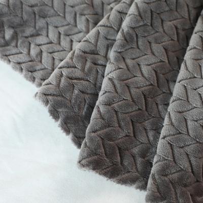 Cina Tessuto molle 150D della flanella del jacquard 250gsm per la coperta calda in vendita