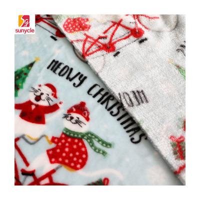 China Druckweihnachtsflanell-Vlies-Gewebe 300gsm für Polsterung Toy Blankets zu verkaufen