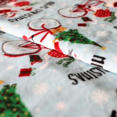 China Druckweihnachtsflanell-Vlies-Gewebe 300gsm für Polsterung Toy Blankets zu verkaufen