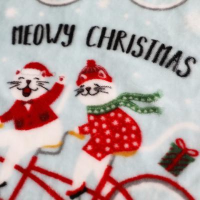 China Druckweihnachtsflanell-Vlies-Gewebe 300gsm für Polsterung Toy Blankets zu verkaufen