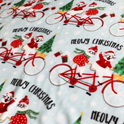 China Druckweihnachtsflanell-Vlies-Gewebe 300gsm für Polsterung Toy Blankets zu verkaufen