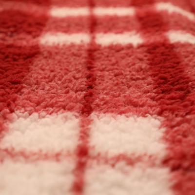 Cina L'impianto a scacchiera ha stampato il tessuto rosso 250gsm del velluto di cotone per l'accappatoio in vendita