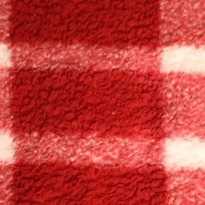 Cina L'impianto a scacchiera ha stampato il tessuto rosso 250gsm del velluto di cotone per l'accappatoio in vendita