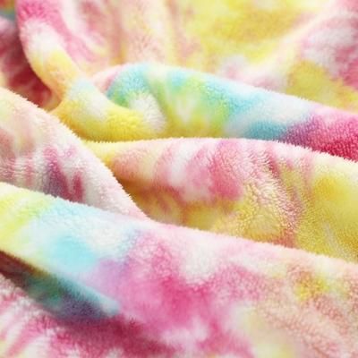 Cina Tessuto molle 240gsm 150D di Sherpa dell'indumento dell'arcobaleno tinto legame in vendita