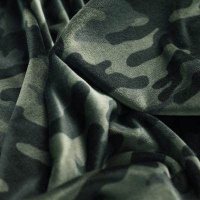 China Camouflage Printed Single Side Super Soft Fabric 250gsm 288F for sale